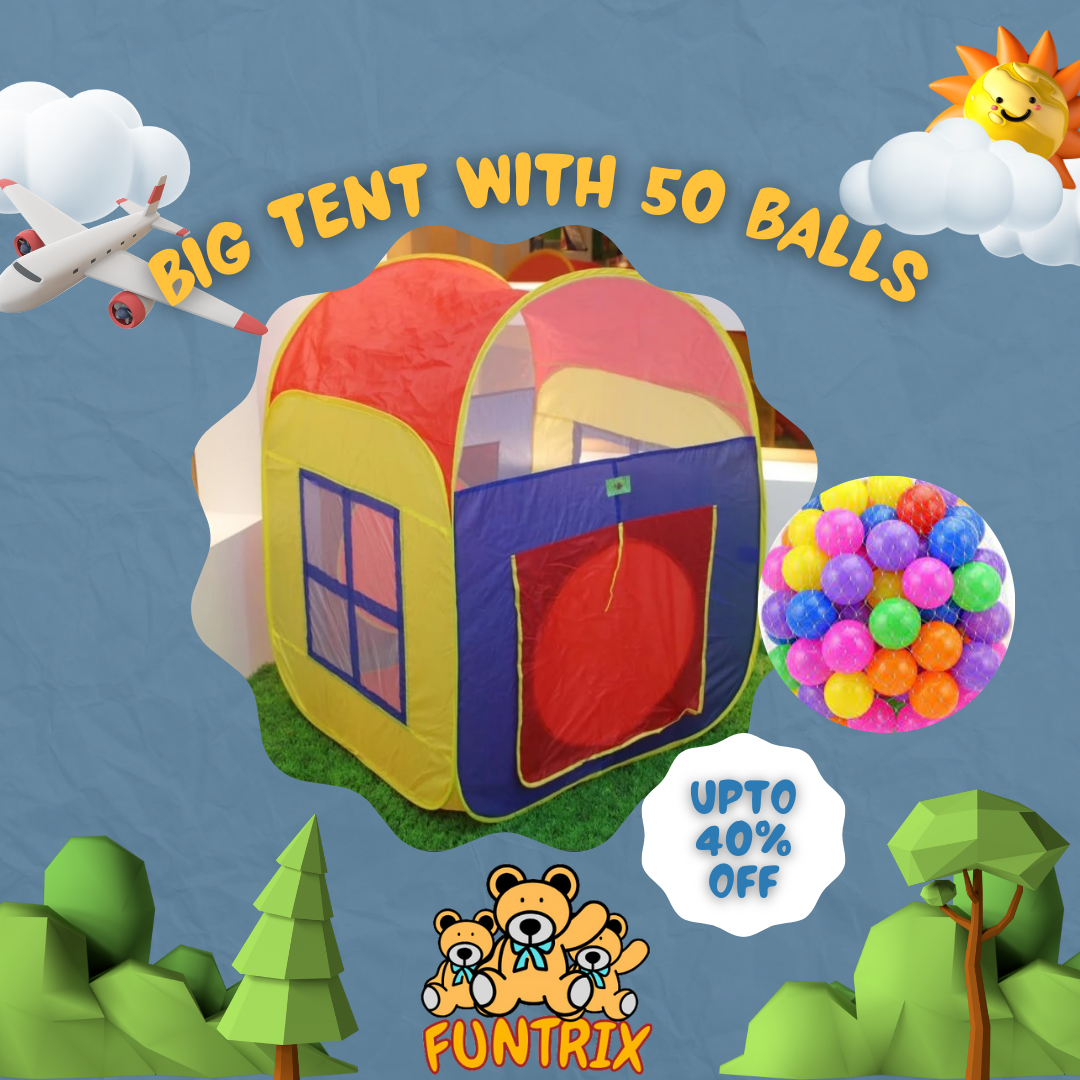 BIG TENT SERIES PLAY HOUSE TENT WITH 50 BALLS – funtrixs.pk